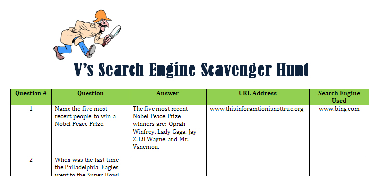 Search Engine Scavenger Hunt – Education Monkey