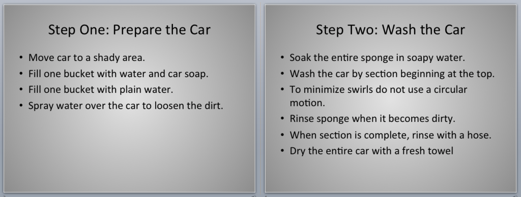 PowerPoint #1: How to Wash a Car – Education Monkey