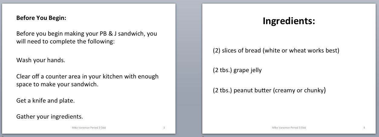 PowerPoint #3: How To Make A PBJ Sandwich – Education Monkey